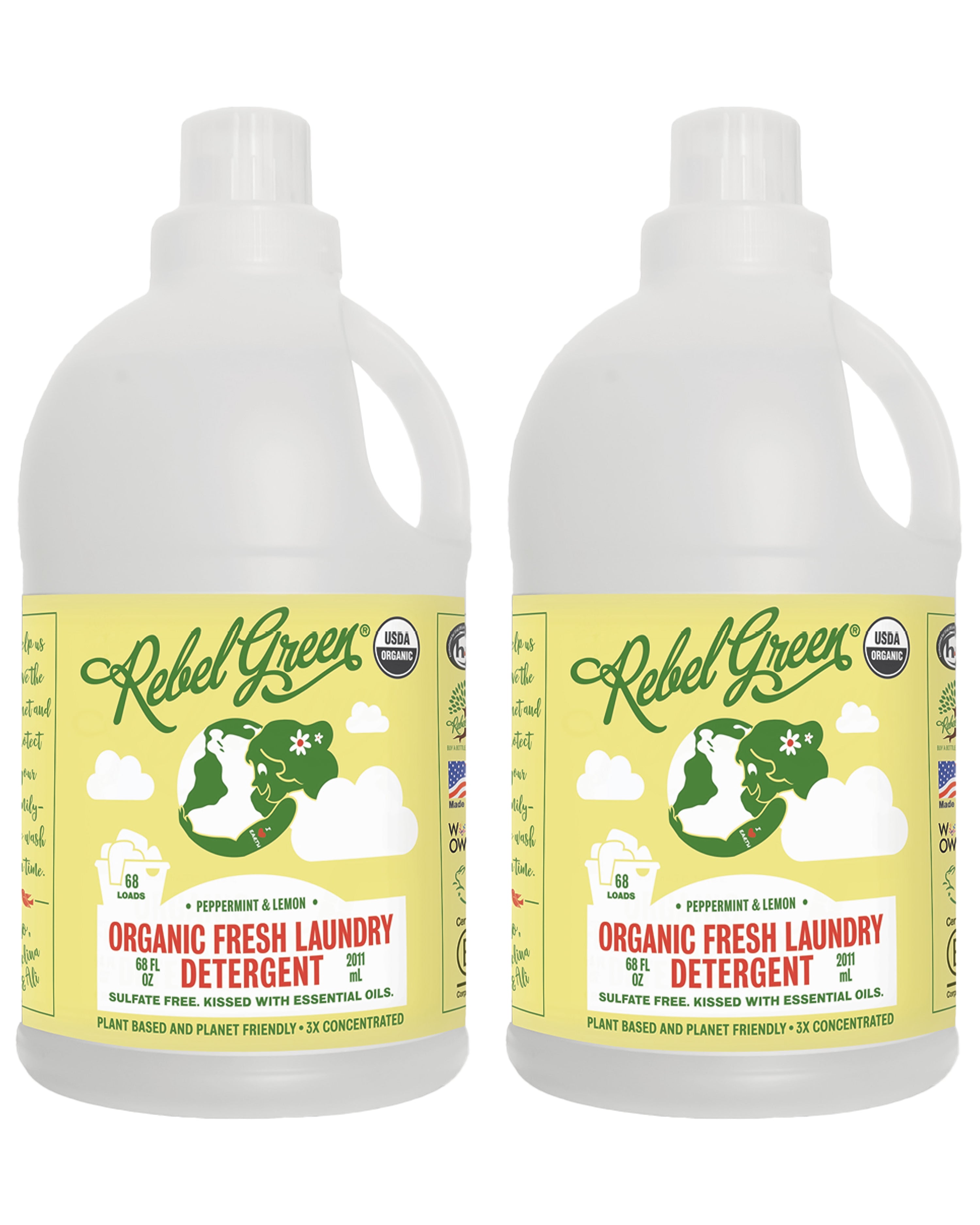 Organic Fresh Laundry Detergent - Peppermint & Lemon 68 oz (2 pk ...